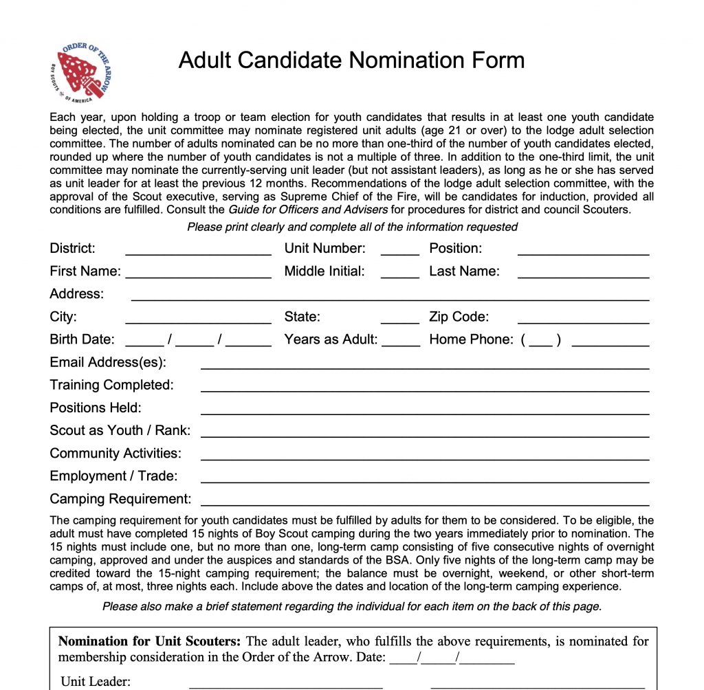 Forms – Kiondaga Lodge