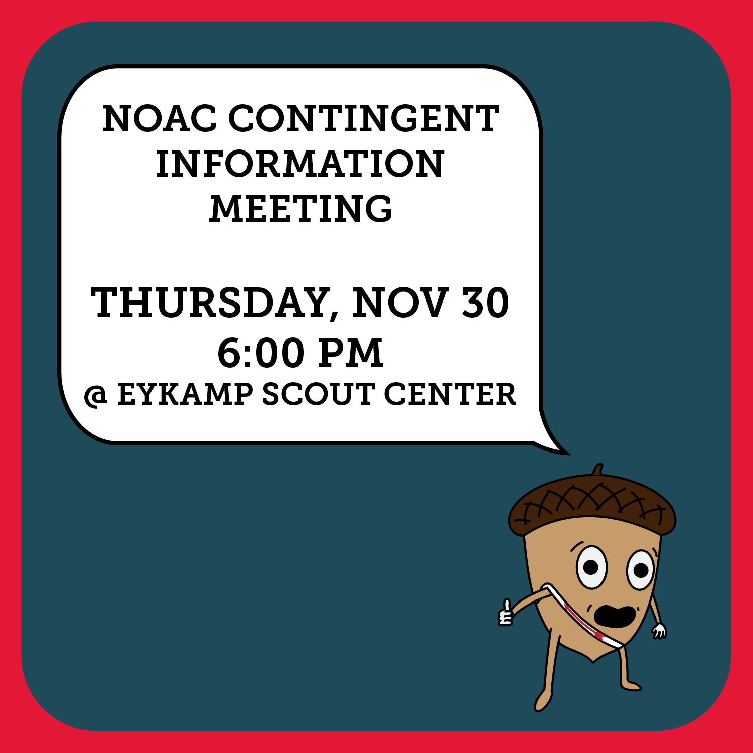 NOAC Contingent Info Meeting – Kiondaga Lodge